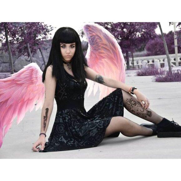 Killstar | Dresses | Killstar Vicky Veil Black Skater Dress Goth Witchy ...